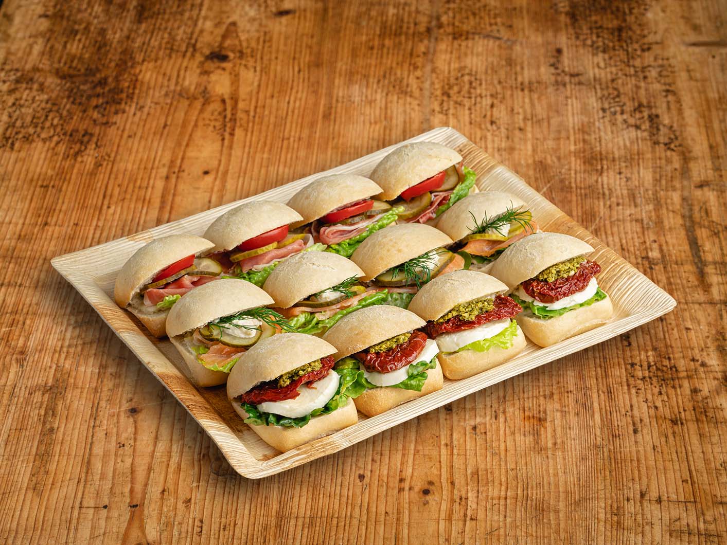 12er Mini Ciabatta Platte PREMIUM - bärlifood Business Catering