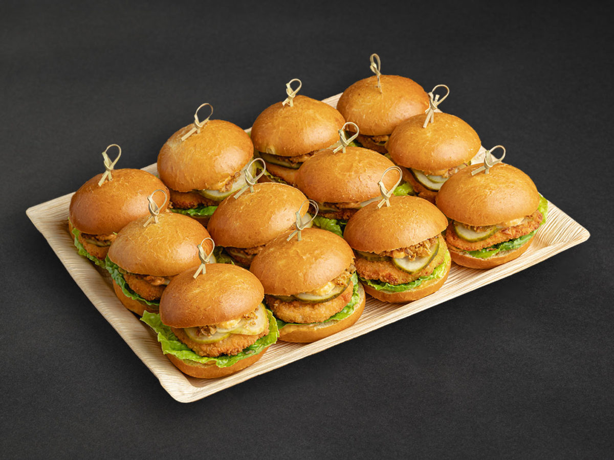 12er Mini Brioche Burger CHICKEN - bärlifood Business Catering