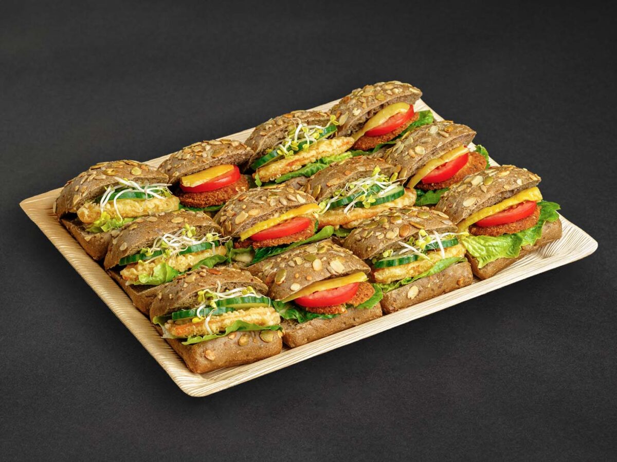 12er Mini Vollkorn Sandwich VEGAN - bärlifood Business Catering